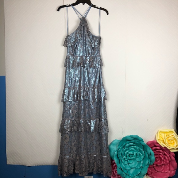 Willow & Clay | Dresses | Willow Clay Metallic Ruffle Maxi Dress Style ...